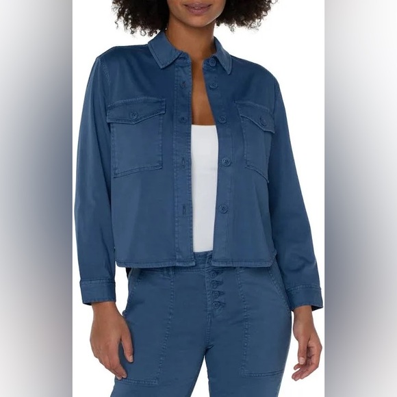 Liverpool | Jackets & Coats | Liverpool Cropped Shirt Jacket | Poshmark